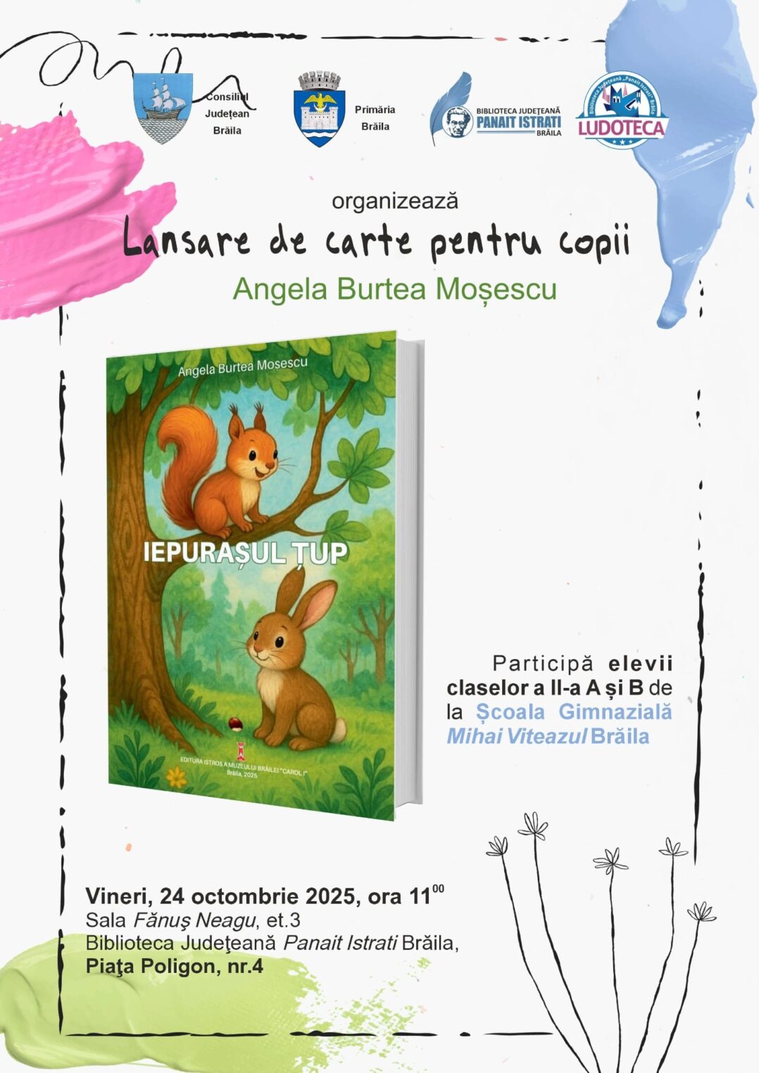 Lansarea cărții Iepurașul Țup, de Angela Burtea - ProBraila - Stiri Braila